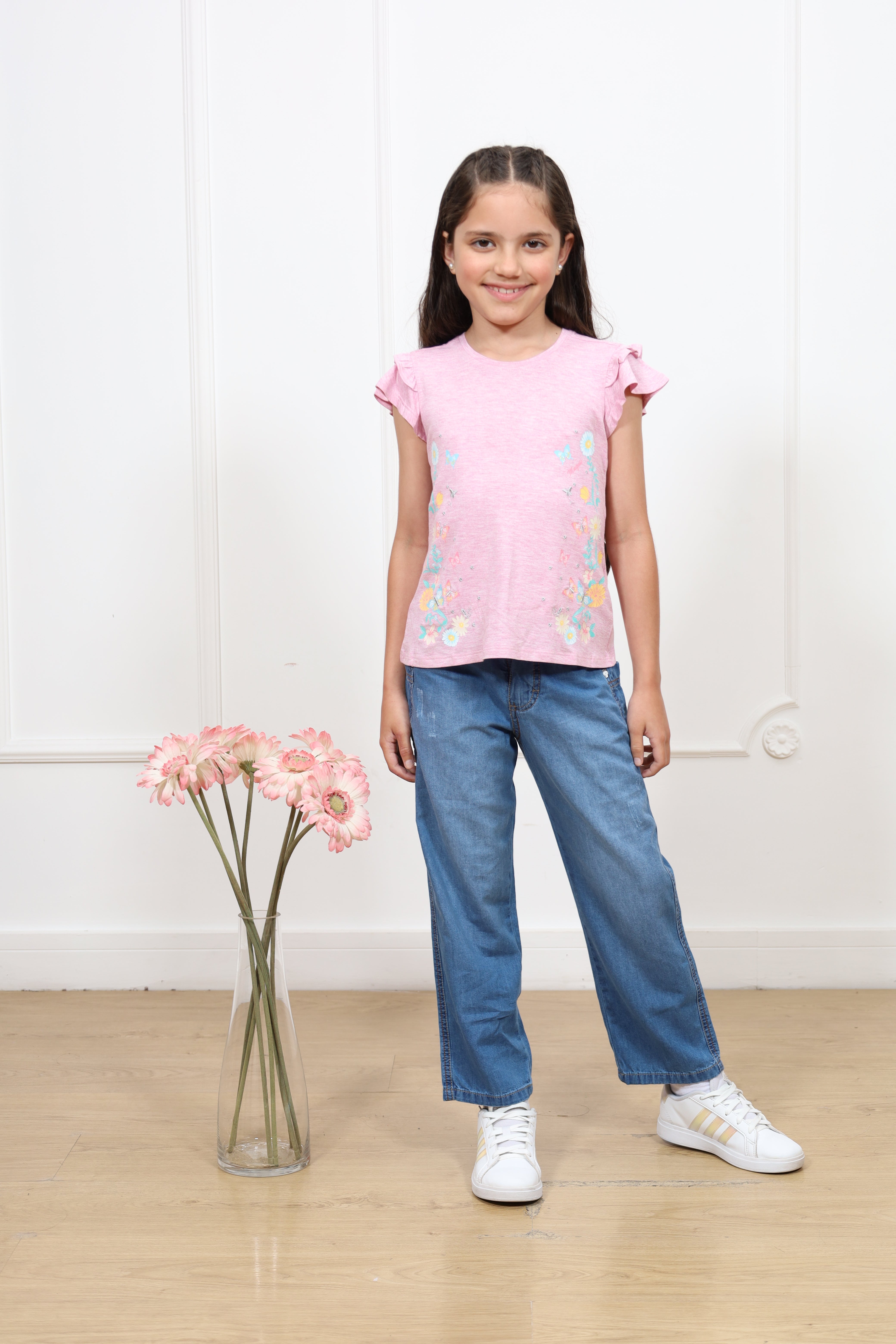 Polo Rina niña chicle M/C – Muquis Perú